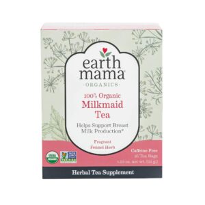 earth mama organic milkmaid tea bags for breastfeeding mothers, 16-count