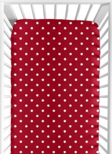 polka dot ladybug fitted crib sheet for baby and toddler bedding sets by sweet jojo designs - polka dot print