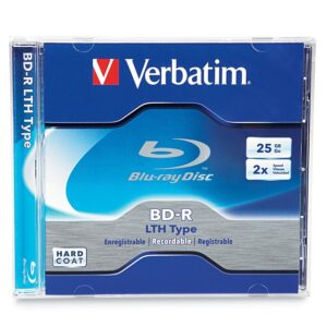 verbatim 25gb 2x blu-ray single-layer recordable disc bd-r lth (low to high), 1-disc 96569