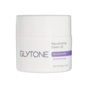 glytone rejuvenating cream with 20 free acid value glycolic acid, moisturizer, rich creamy emollient, exfoliate, normal to dry skin, 1.7 fl oz