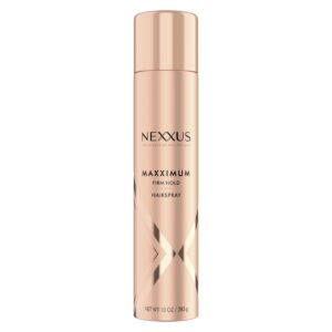 nexxus maximum hold finishing hair spray, for control, hold hairspray for women hair styling, pink, 10 oz