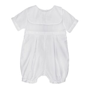 petit ami baby boys' hand-embroidered cross christening romper, 12 months, white