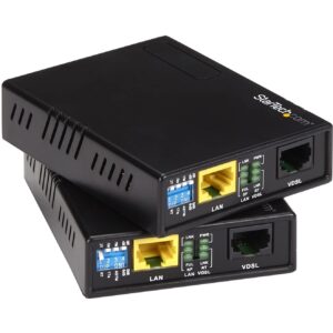 startech.com 10/100 vdsl2 ethernet extender kit over single pair wire, long range repeater, replaced by vdsl-lan-extender-1g