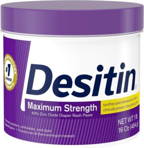 desitin maximum strength baby diaper rash cream with 40% zinc oxide for diaper rash relief & prevention, 16 oz