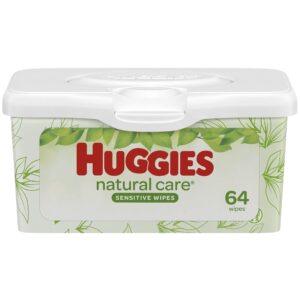 huggies natural care fragrance free baby wipes tub, 64 ct