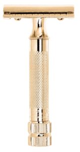 merkur classic 2-piece double edge safety razor gold plated, 1 count