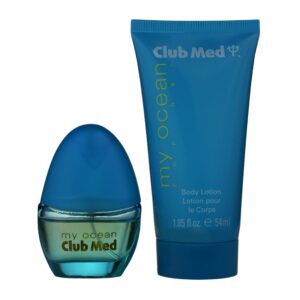 coty club med my ocean 2 pc. gift set (eau de toilette spray .33 oz + body lotion 1.85 oz) for women by coty, 59 fl oz