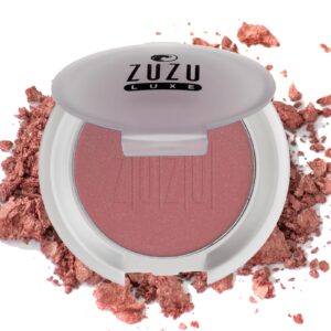 zuzu luxe mineral blush (haze - raspberry/warm shimmer), natural, paraben free, vegan, gluten-free, cruelty-free, non gmo, 0.1 oz.