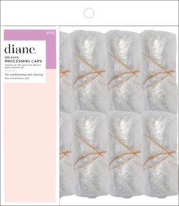 diane disposable clear processing hair caps, for salons, diy, conditioning, dyeing, hair treatments, bag of 100, d722