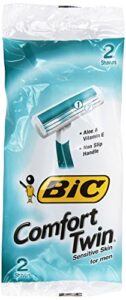 bic comfort twin shavers for men, with aloe, 2 ct