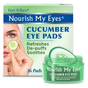 fran wilson nourish my eyes eye pads - soothe tired eyes, reduce puffiness & dark circles, hydrates the skin around the eyes - 36 count - cooling & refreshing, instantly (cucumber)