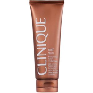 clinique self sun body tinted lotion for women, medium/deep, 4.2 ounce