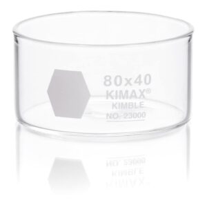 kimble 23000-8040 glass 170ml crystallizing dish, 80mm diameter x 40mm height (pack of 6)