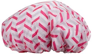 blowpro waterproof shower cap – anti humidity, mold resistant & breathable – terry cotton lined bath hat turban – elastic band, adjustable – one size - color and pattern may vary