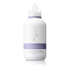 philip kingsley | pure blonde/silver purple brightening shampoo | color correcting shampoo for blonde, silver, grey, platinum, bleached, brassy hair | for orange brassiness and yellow tones | 8.4oz