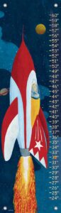 oopsy daisy rocket man growth chart, rocket man, red