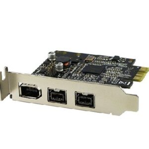 syba low profile pci-express firewire card with two 1394b ports and one 1394a port (2b1a), ti chipset, extra regular bracket sd-pex30009