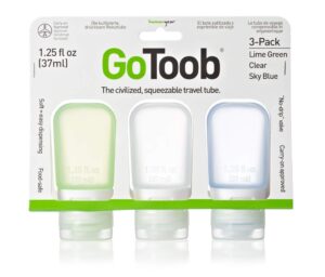 humangear gotoob refillable silicone, clear/green/blue, large (3oz),hg0187