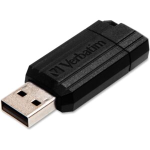 verbatim 8gb pinstripe usb flash drive - black