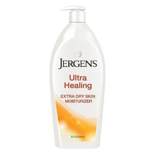 jergens ultra healing dry skin moisturizer, body and hand lotion for dry skin, for quick absorption into extra dry skin, with hydralucence blend, vitamins c, e, and b5, 32 ounce