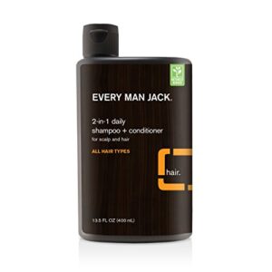 every man jack daily shampoo, citrus, 13.5-ounce (pack of 1), 91306