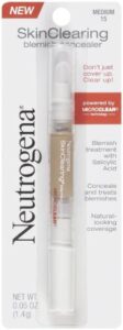 neutrogena skinclearing blemish concealer with salicylic acid, medium 15,.05 oz. (pack of 2)