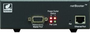 synaccess netbooter np-02b remote switched pdu with 2 power outlets, 120v/13a. control via web, telnet, or usb