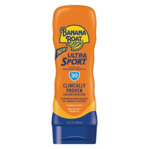 banana boat sport ultra spf 30 sunscreen lotion, 8oz | banana boat sunscreen spf 30 lotion, oxybenzone free sunscreen, sunblock lotion, banana boat lotion, water resistant sunscreen spf 30, 8oz