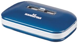 manhattan 7-port usb 2.0 ultra hub, plug and play c windows and mac compatible (161039)