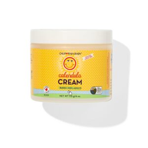 california baby calendula cream | soothing baby cream | allergy friendly | plant-based | soothes and moisturizes irritated, dry skin on face and body | 4 oz