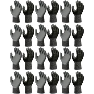 12 pack - showa atlas 370blk nitrile tough gloves - medium