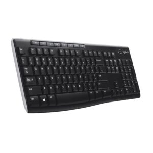 logitech mk710 wireless keyboard and mouse combo — includes keyboard and mouse, stylish design, built-in lcd status dashboard, long battery life