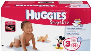 huggies snug & dry diapers, size 3, 96 count