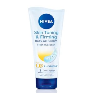 nivea skin firming and toning body gel cream with q10, firming body cream, moisturizing skin cream, 6.7 oz tube