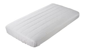 my baby's first sateen waterproof crib mattress pad - 100% cotton top - fits standard size crib mattresses 27" x 52" - hypoallergenic and machine washable