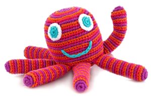 pebble pink octopus rattle, 1 ea