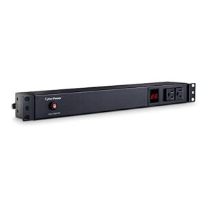 cyberpower pdu15m2f8r metered pdu, 100-125v/15a, 10 outlets, 1u rackmount, black