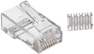 startech.com cat 6 rj45 modular plug for solid wire - 50 pack (crj45c6sol50),clear