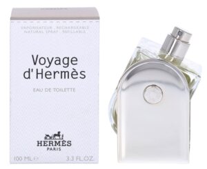 hermes voyage d'hermes eau-de-toilette refillable spray for unisex, 3.30-ounce