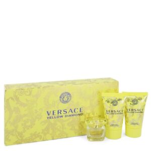 versace yellow diamond 2 piece gift set for women (eau de toilette spray, 3 ounce + body lotion, 3.4 ounce)