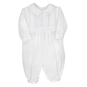 petit ami baby boys' pique christening longall with hat, 9 months, white