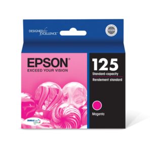 epson 125 durabrite ultra ink standard capacity magenta cartridge (t125320-s) works with stylus nx-125, nx-127, nx-130, nx-230, nx-420, nx-530, nx-625, workforce wf-320, wf-323, wf-325, wf-520