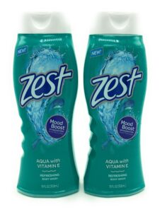 zest body wash, aqua, 18 ounce, 2 pack