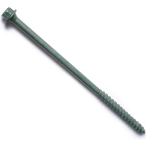 hard-to-find fastener 014973266578 hex head timber screws, 1/4 x 6, piece-50, green