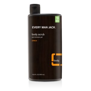 everyman jack body wash shower gel, citrus scrub, 16.9 fl oz (apr-002)