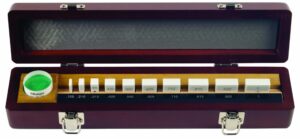 mitutoyo ceramic rectangular micrometer inspection gage block set with optical parallel, asme grade as-1, 0.0625 - 2.0" length (9 blocks)