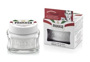 proraso pre-shave conditioning cream for men, sensitive skin formula with oatmeal and green tea, 3.6 ounce (pack of 1)