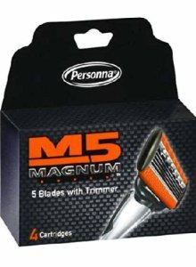 personna, m5 magnum razor blades with trimmer, 24 cartridges - 6 packages of 4 cartridges for a total of 24 cartridges