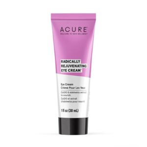 acure radically rejuvenating eye cream - vegan anti-aging skincare - made from hydrating chlorella & edelweiss extract - minimize wrinkles and fine lines - moisturize skin around & under eye - 1 fl oz