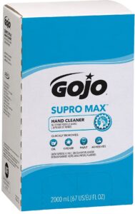 gojo supro max hand cleaner, citrus scent, 2000 ml heavy duty hand cleaner refill pro tdx push-style dispenser (pack of 4) - 7272-04